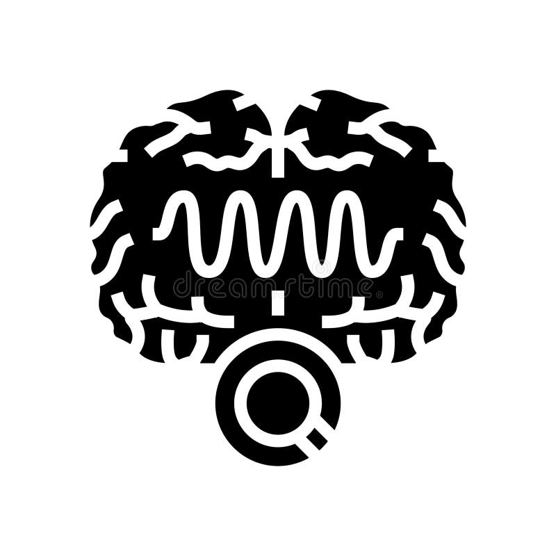 Brain Waves Study Glyph Icon Vector Illustration Stock Vector ...