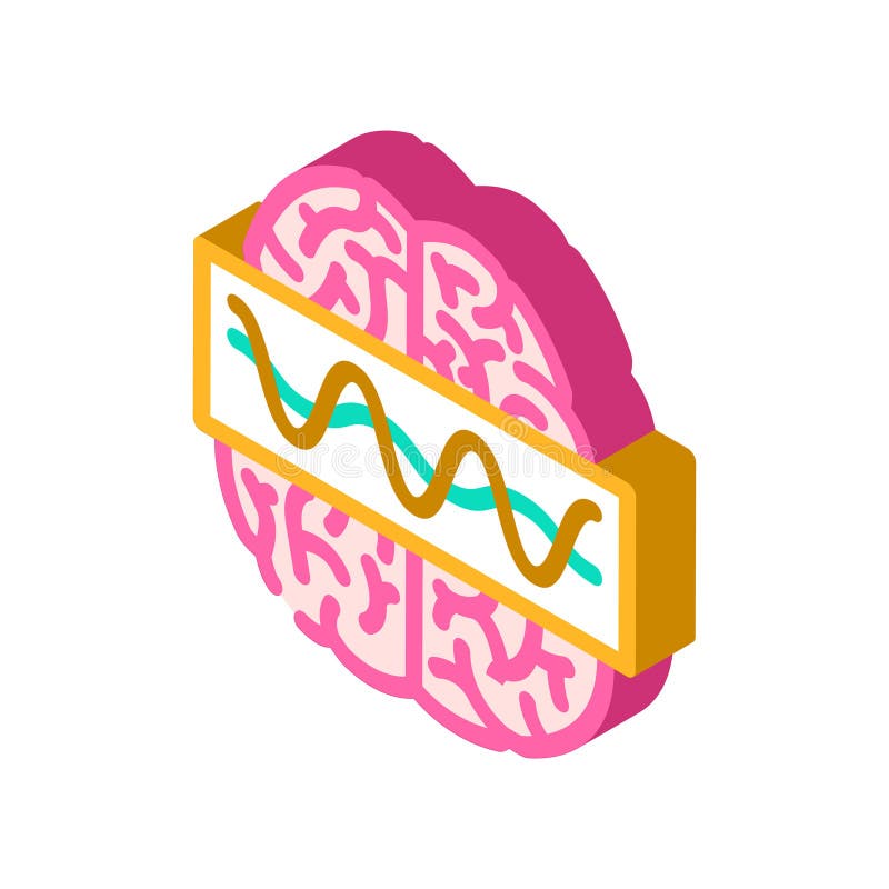 Brain Waves Study Isometric Icon Vector Illustration Stock Illustration ...