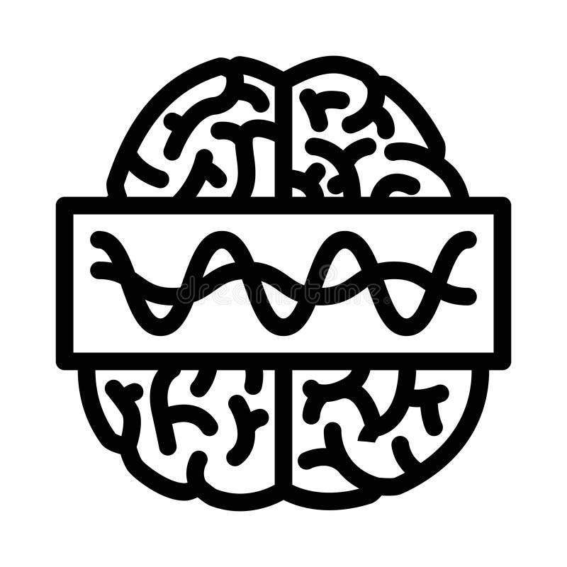 Brain Waves Study Line Icon Vector Illustration Stock Illustration ...