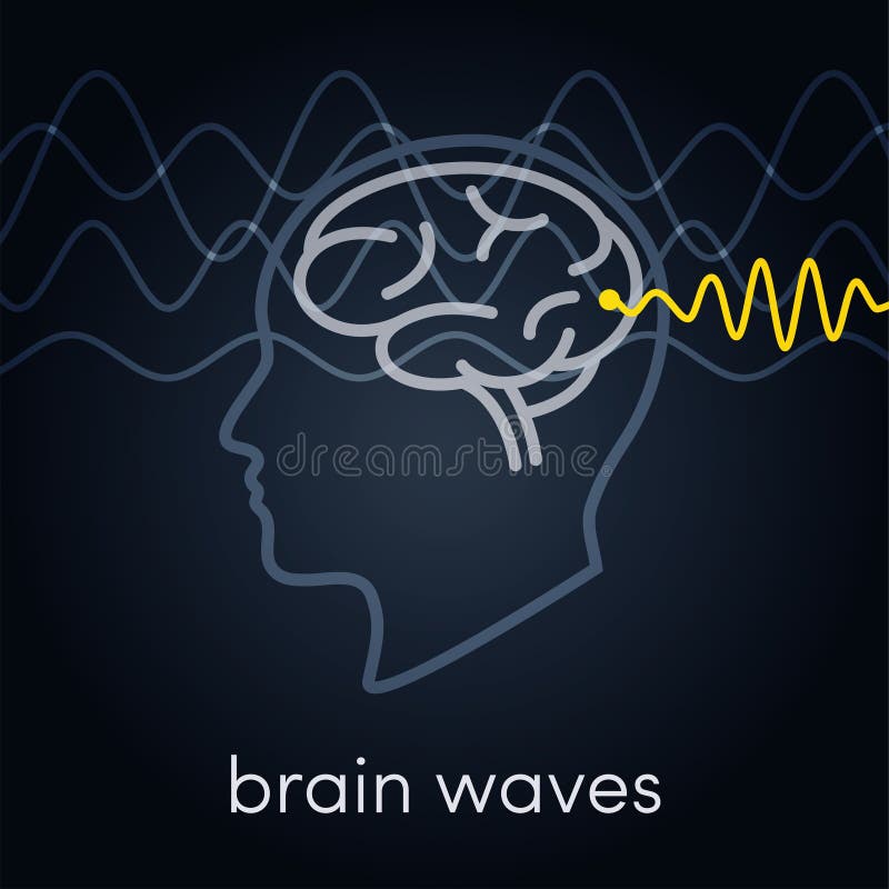 Brain waves vector icon stock illustration. Illustration of mental ...