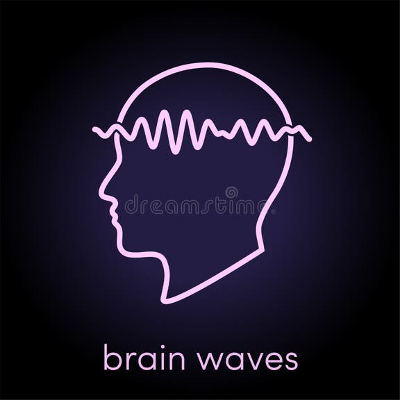 Brain waves vector icon stock illustration. Illustration of data ...