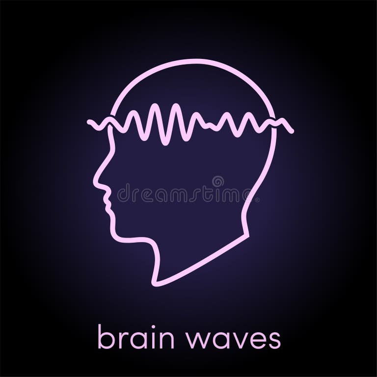 Brain waves vector icon stock illustration. Illustration of data ...