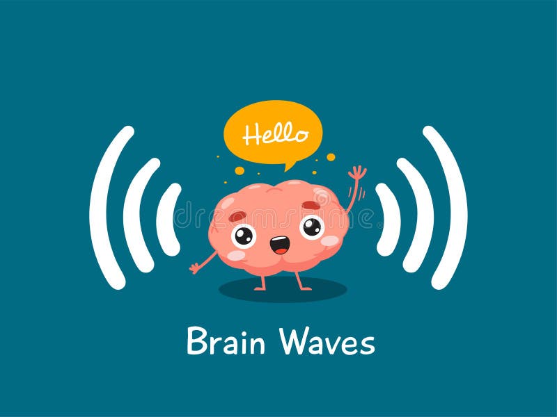 The Brain is Waving Hand. Isolated Vector Illustration Stock ...