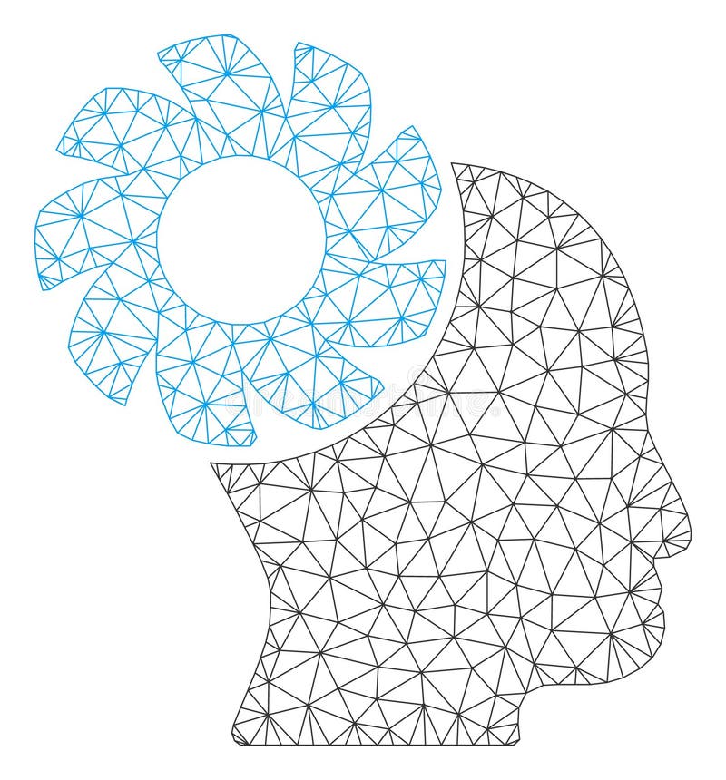 Brain Wheel Polygonal Frame Vector Mesh Illustration Stock Vector ...