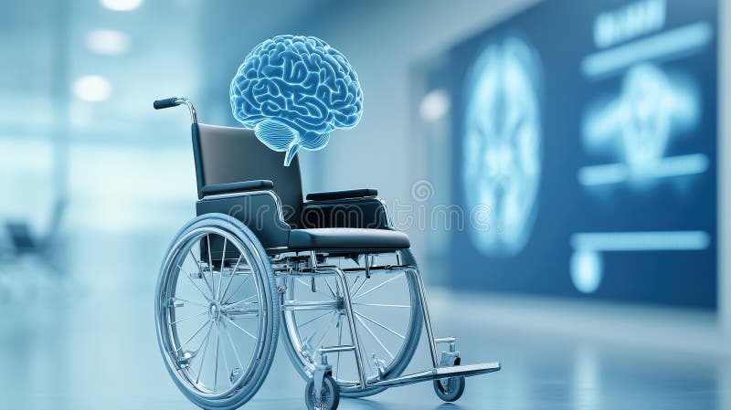 Brain in a Wheelchair, Symbol of Cognitive Accessibility and Assistive ...