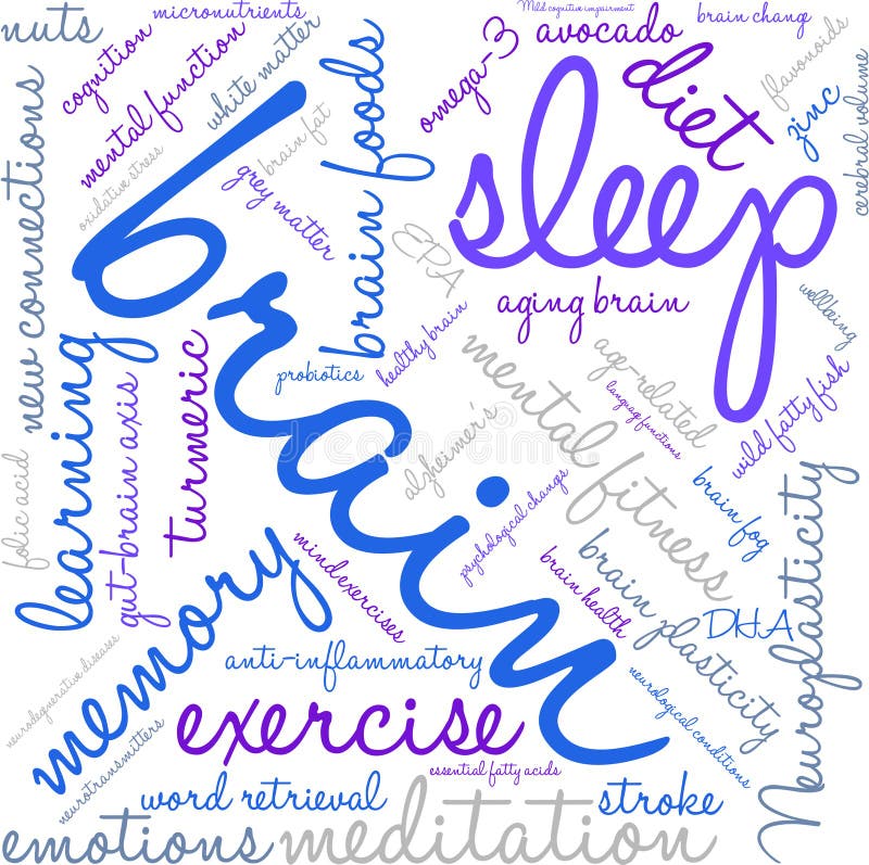 Brain Word Cloud ilustración del vector. Ilustración de hormonas ...