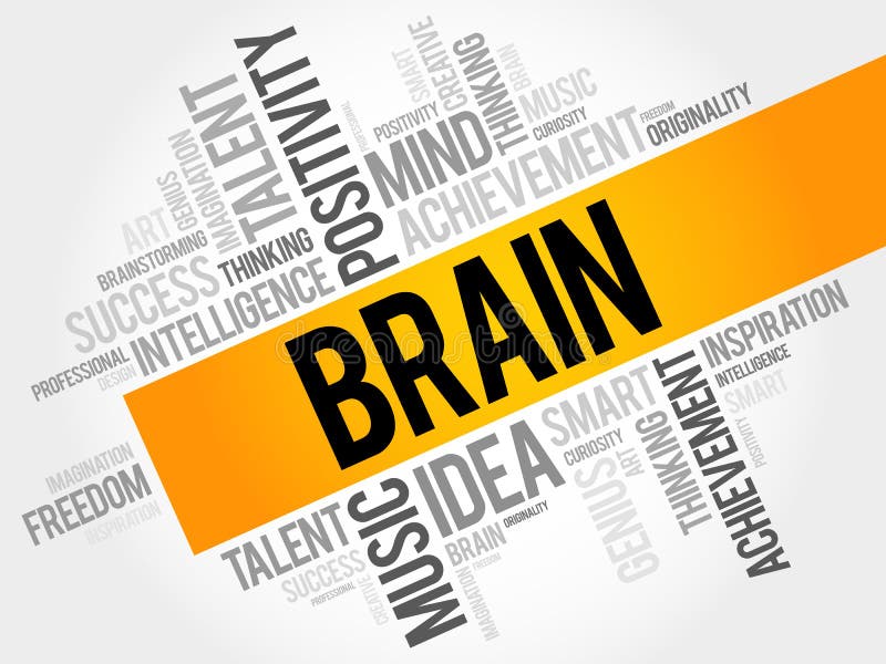 Brain word cloud stock illustration. Illustration of concept - 202900966