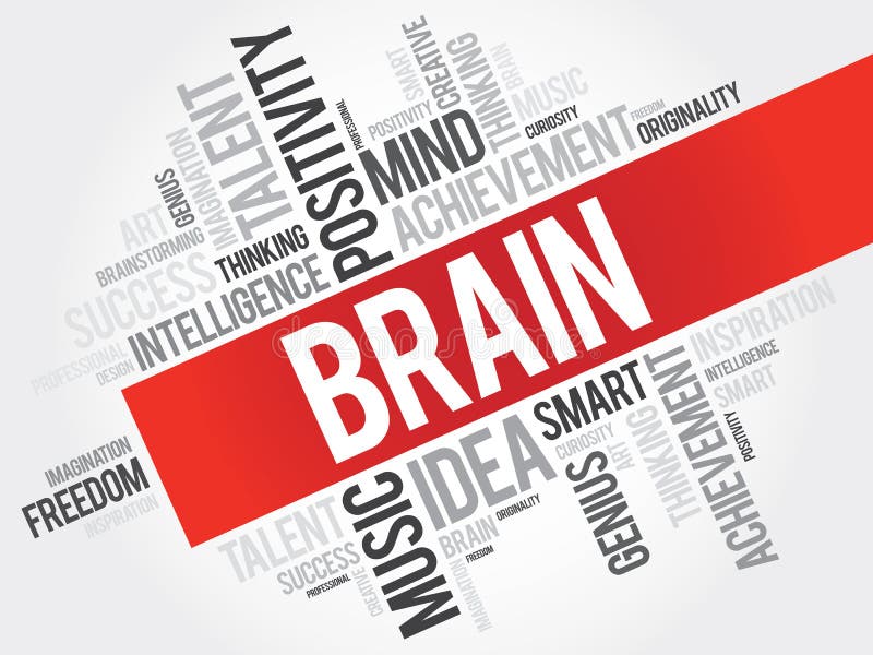 Brain word cloud stock illustration. Illustration of concept - 205953054