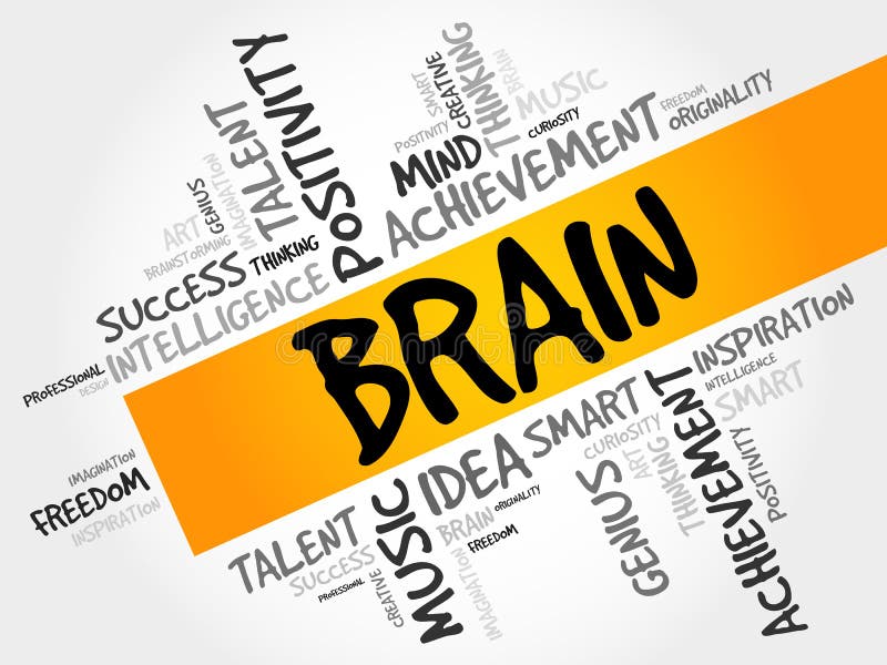 BRAIN word cloud collage stock illustration. Illustration of background ...