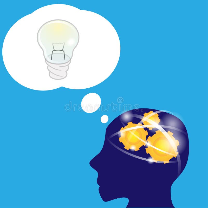 Brain work to a new idea stock vector. Illustration of mental - 16838040