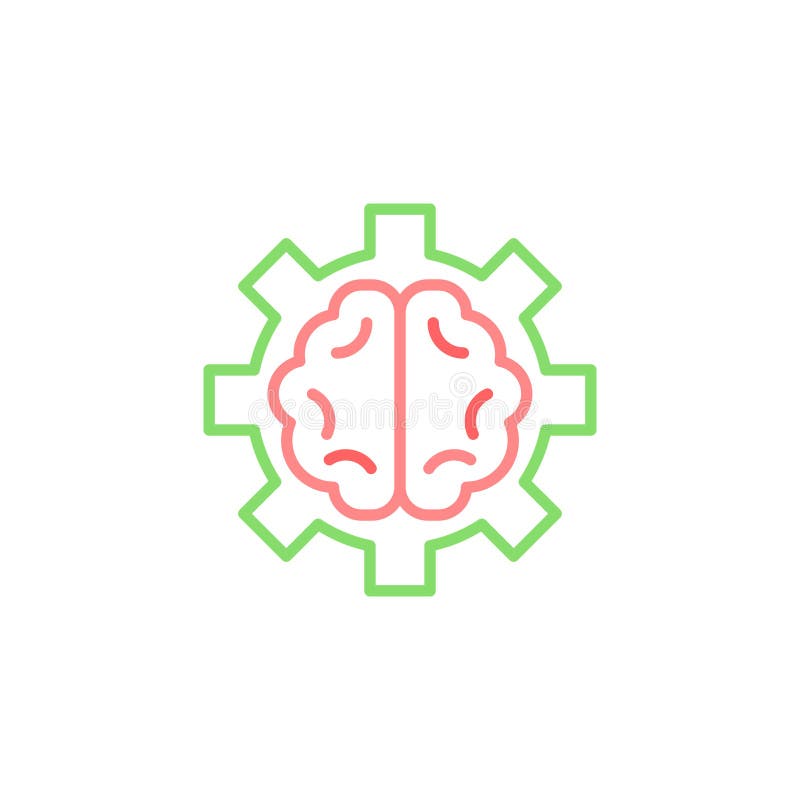Brain Work Vector Icon Design Template Stock Vector - Illustration of ...