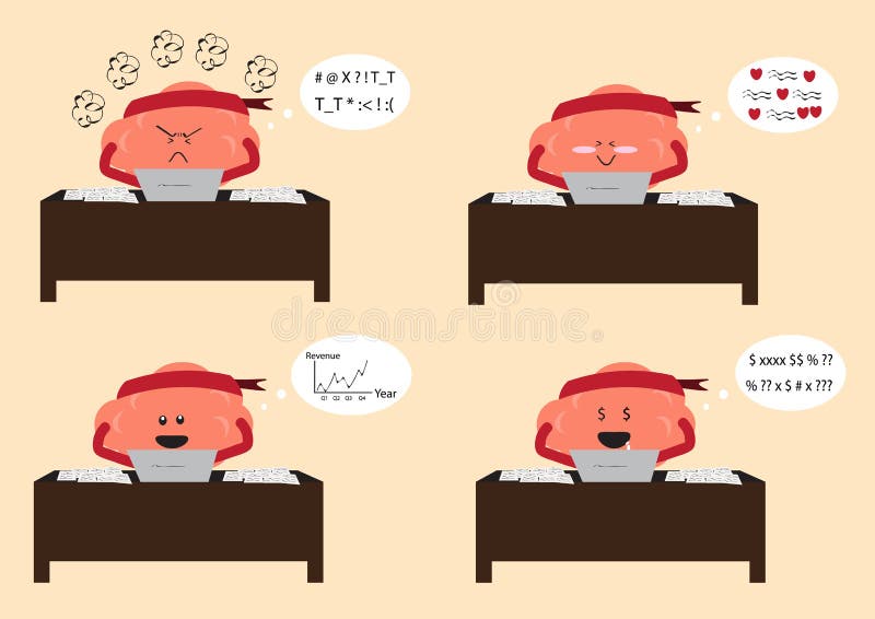 Brain working stock vector. Illustration of amount, feel - 55104988