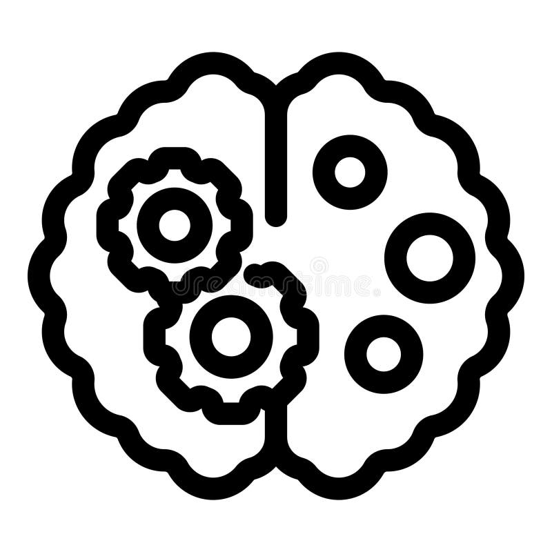 Brain Working with Gears Turning Representing Thinking Process Stock ...