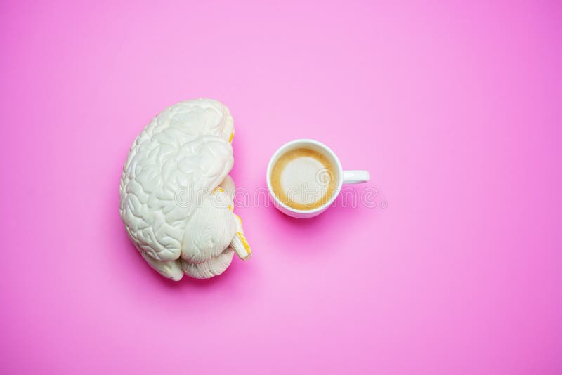 Brain Works Half Power without Coffee Concept Stock Image - Image of ...