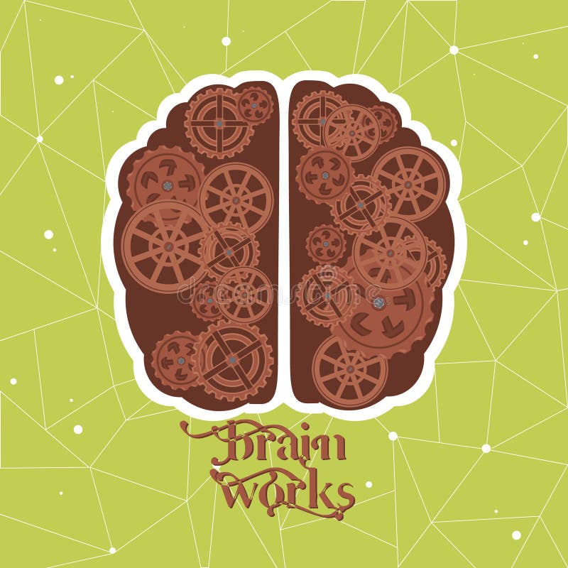 Brain Works. Vector Illustration Decorative Design Stock Vector ...