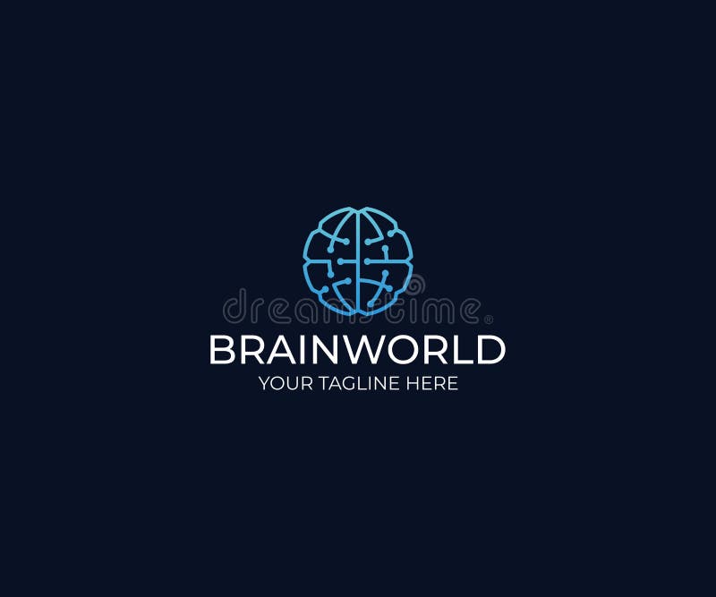 Brain World Logo Template. Circuits Vector Design Stock Vector ...