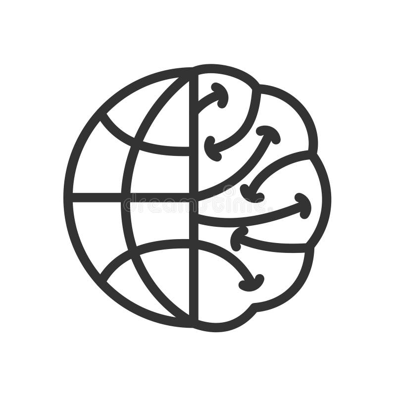 Brain World Logo Template Icon Illustration Brand Identity. Isolated ...