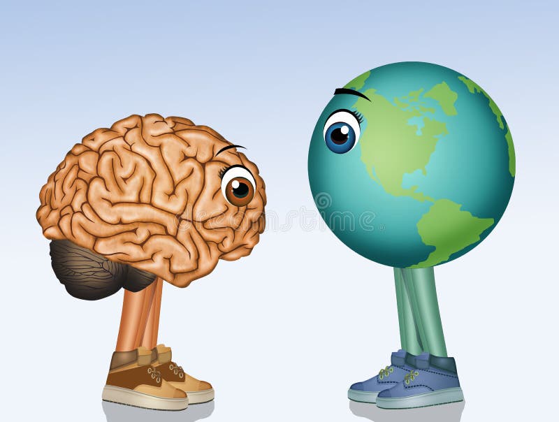 Brain World Globe Illustration Stock Vector - Illustration of knowledge ...