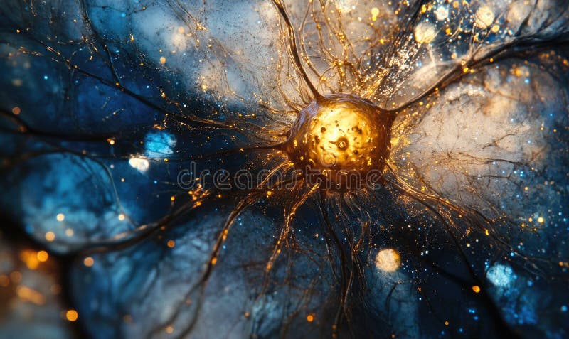 A Brain with a Yellow Spot in the Middle Stock Image - Image of golden ...