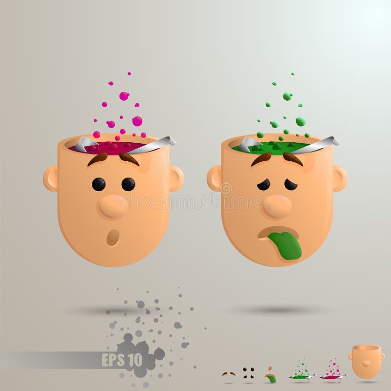 Brain Emotions Cartoon Set, Education and Knowledge Symbol Stock Vector ...