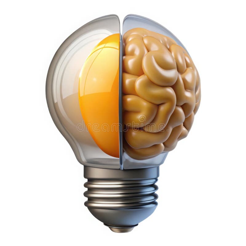 Brainpower Concept Creativity Idea Lightbulb Innovation. a Conceptual ...