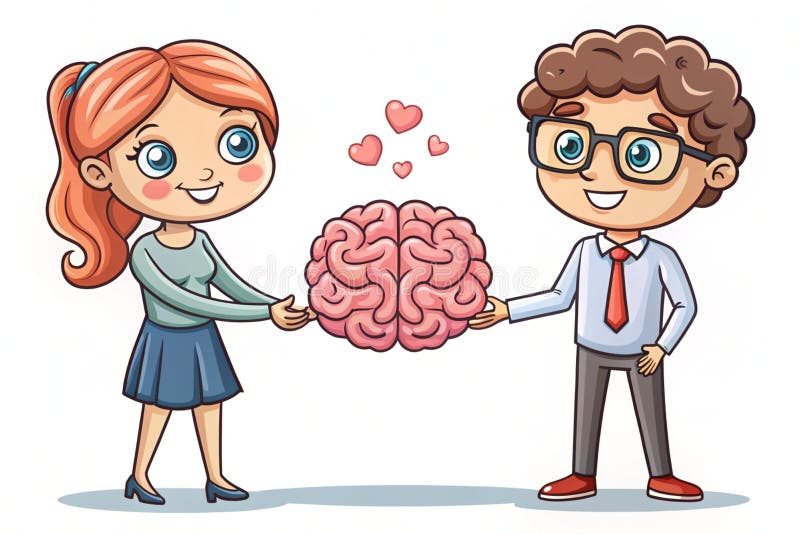 Brainpower Exchange: Hand-Drawn Cartoon Characters Representing ...