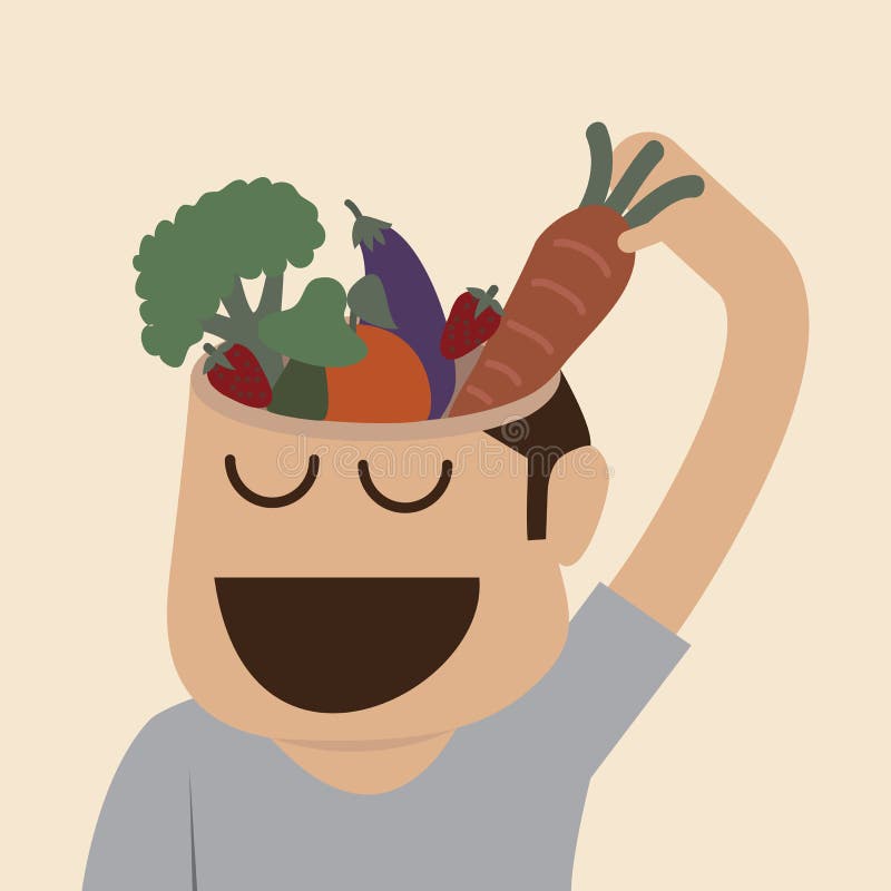 Vector Cartoon of Brains Food Concept Stock Vector - Illustration of ...
