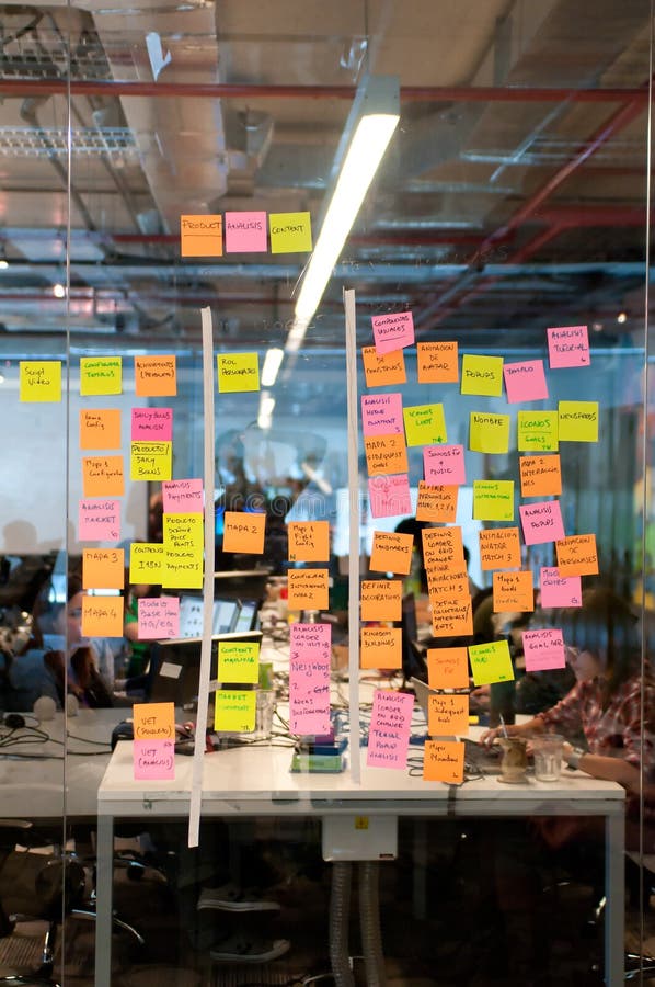 Brainstorm board post it editorial stock photo. Image of arranged ...