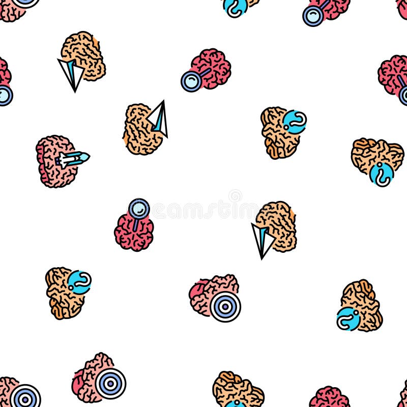 Brainstorm Business Team Think Seamless Pattern Vector Stock ...