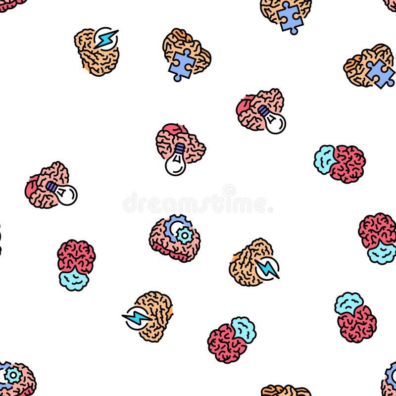 Brainstorm Business Team Think Seamless Pattern Vector Stock ...