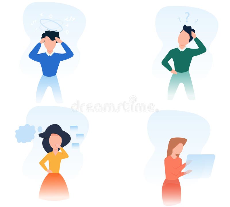 Brainstorm Concept. Collection of Vector Illustration of People ...
