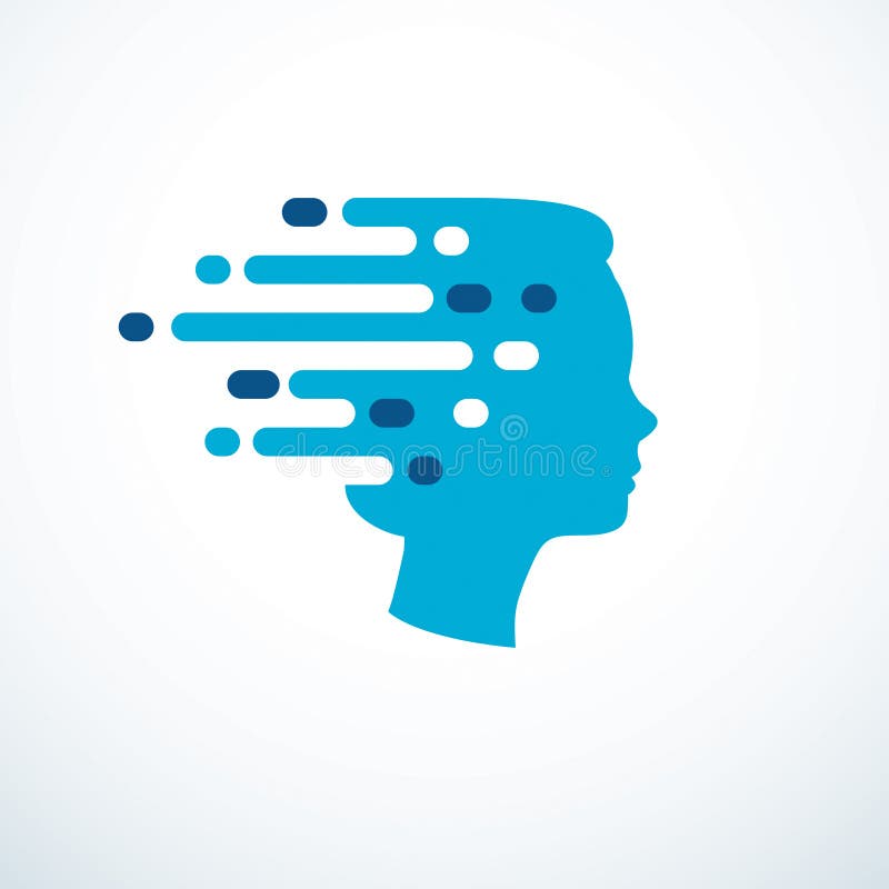 Brainstorm Concept, Vector Design of Human Head Profile with Thoughts ...