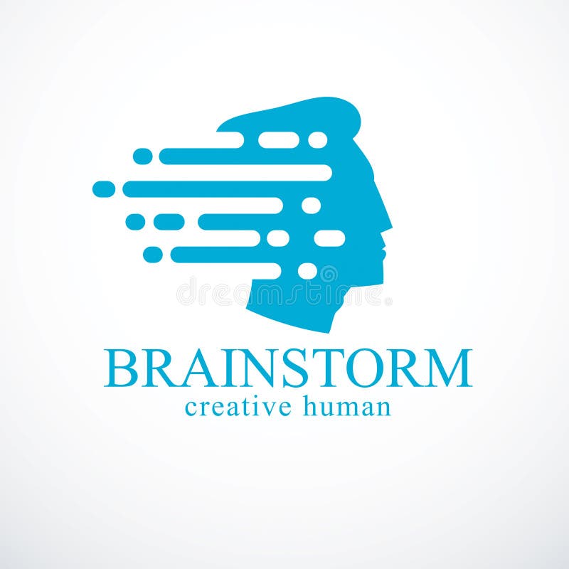 Brainstorm Concept, Vector Design of Human Head Profile with Thoughts ...