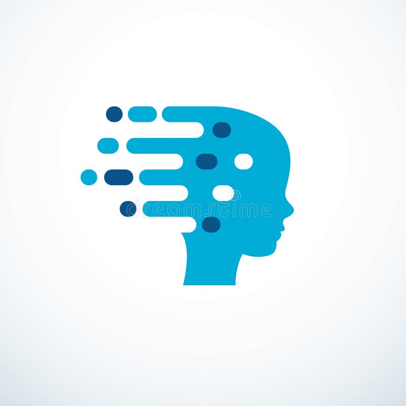 Brainstorm Concept, Vector Design of Human Head Profile with Thoughts ...