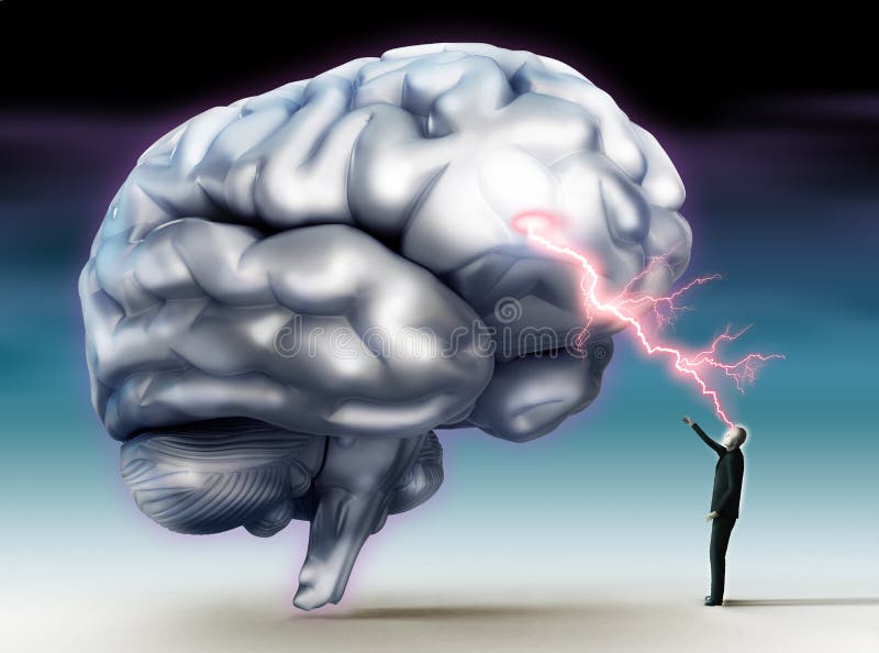 Brain Lightning stock illustration. Illustration of dendrite - 21492312