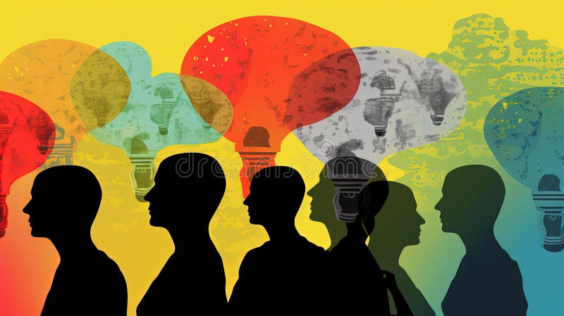 Brainstorm Creative Exploration in Primary Colors Stock Illustration ...