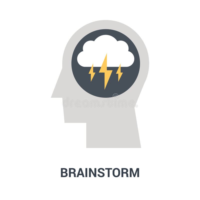 Brainstorm Flat Icon Design Concept Stock Vector - Illustration of think, psychology: 364381702