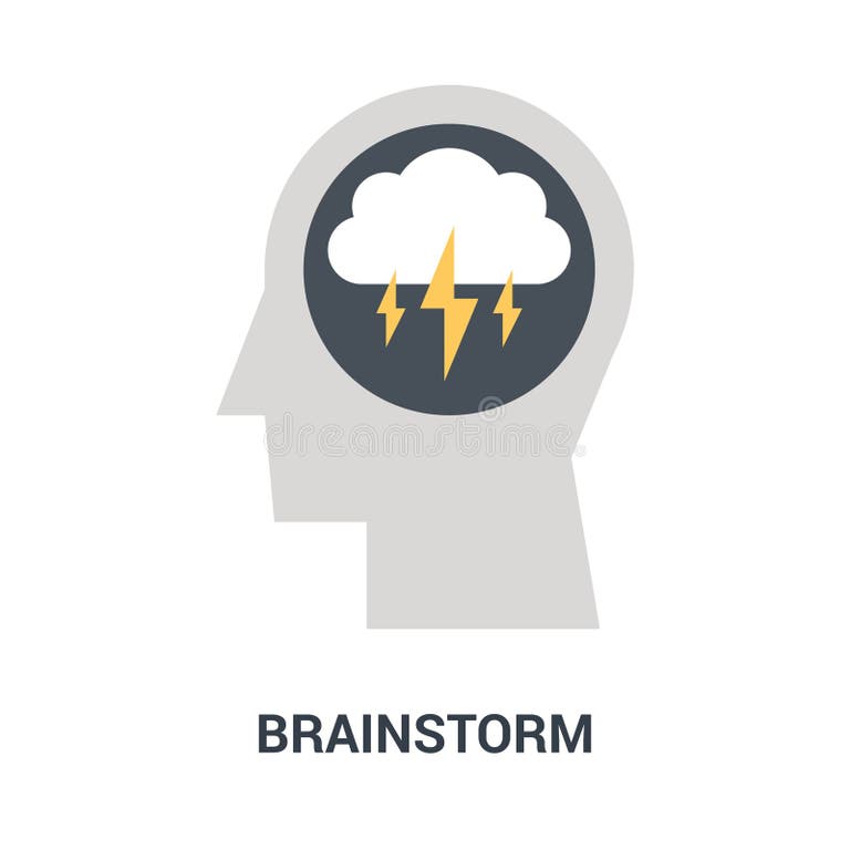 Brainstorm Flat Icon Design Concept Stock Vector - Illustration of think, psychology: 364381702