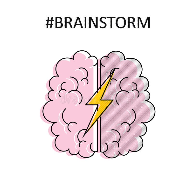 Brainstorm on Lined Paper with Colouring Pencils Stock Vector ...