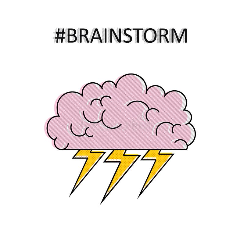 Brainstorm on Lined Paper with Colouring Pencils Stock Vector ...
