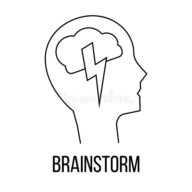 Brainstorm Icon or Logo Line Art Style. Stock Vector - Illustration of ...