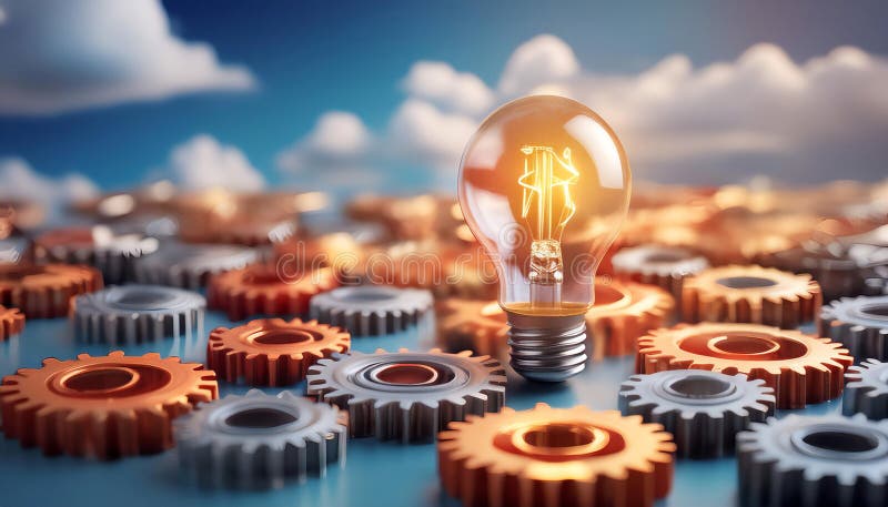 Brainstorm and Idea Generation, Featuring Symbols Like a Light Bulb ...