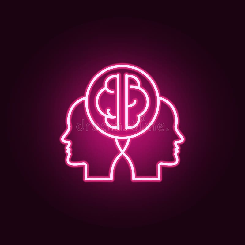 Lightbulb Neon Icon. Elements of Sciense Set Stock Illustration ...