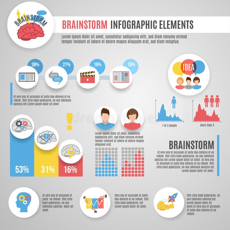 Brainstorm Infographics Set Stock Vector - Illustration of ...