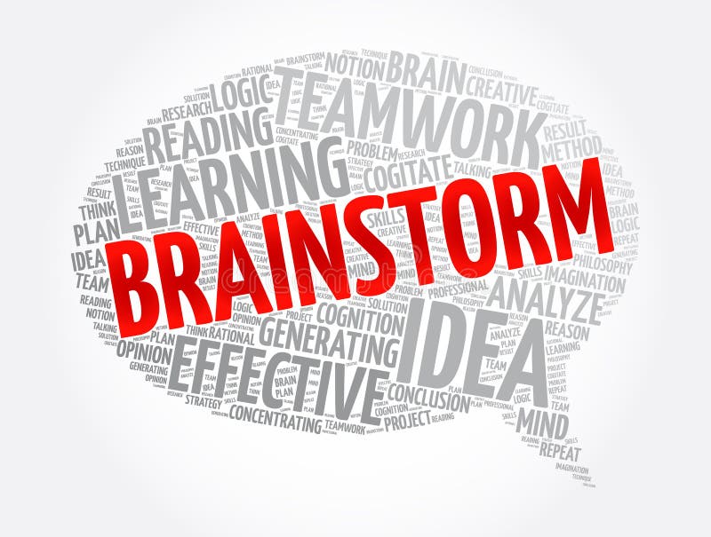 BRAINSTORM Word Cloud Collage Stock Illustration - Illustration of ...