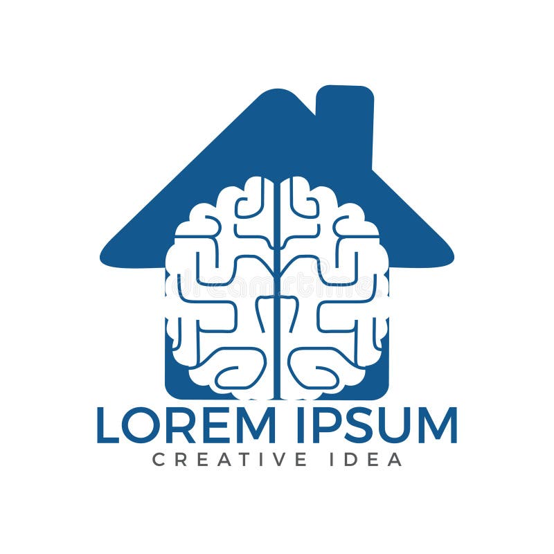 Creative Brain House Logo Design. Think Idea Concept. Stock Vector ...