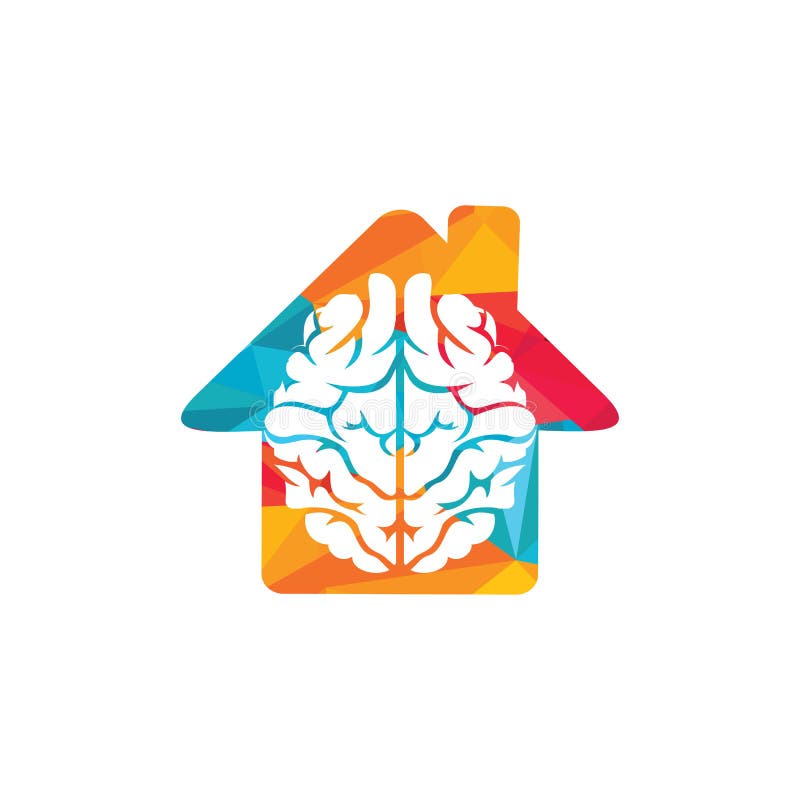 Brain and House Icon Logo Design. Stock Vector - Illustration of ...