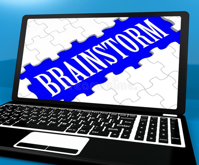 Brainstorm Puzzle on Notebook Showing Ideas for E-book Stock ...