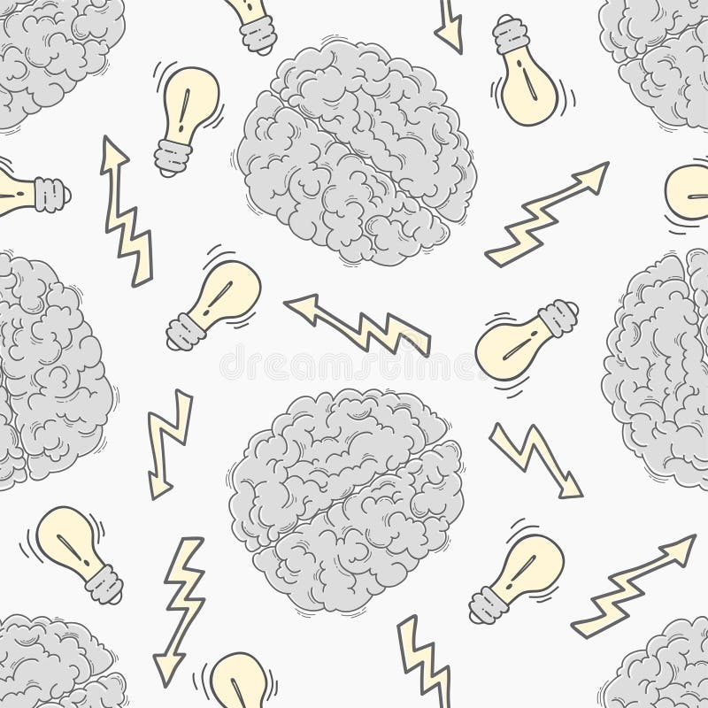 Brainstorm. Seamless Pattern with the Human Brain Stock Vector ... Brainstorm. Seamless Pattern with the Human Brain Stock Vector ...