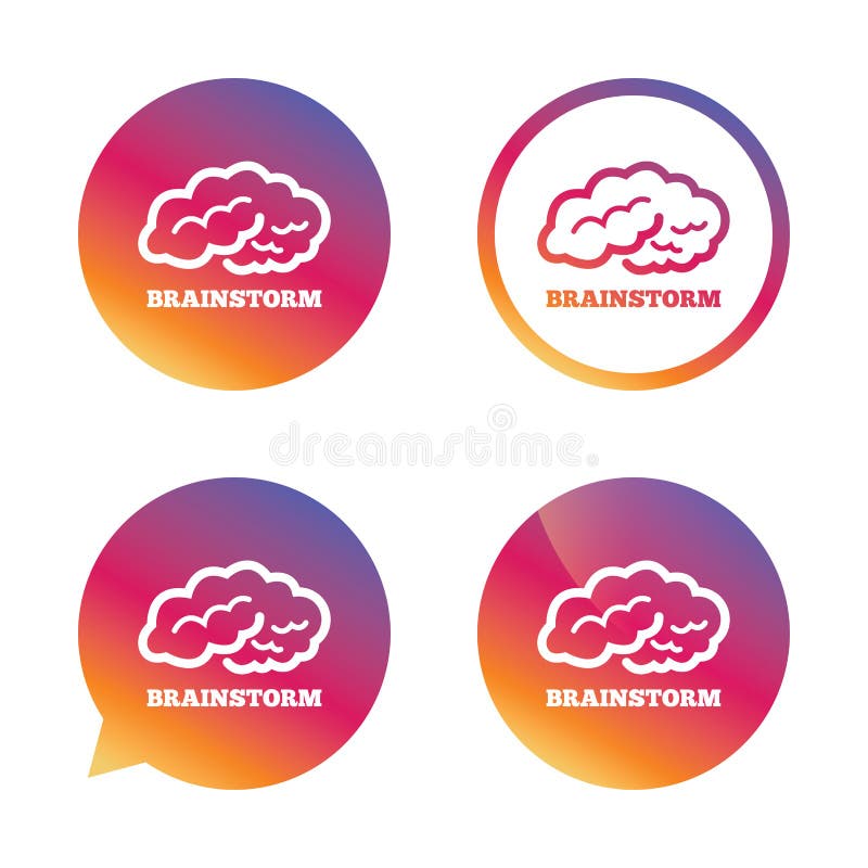 Brainstorm Sign Icon. Intelligent Smart Mind. Stock Vector ...